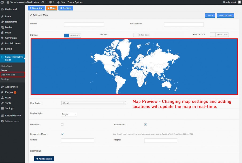 Admin Screenshot – Super Interactive Maps